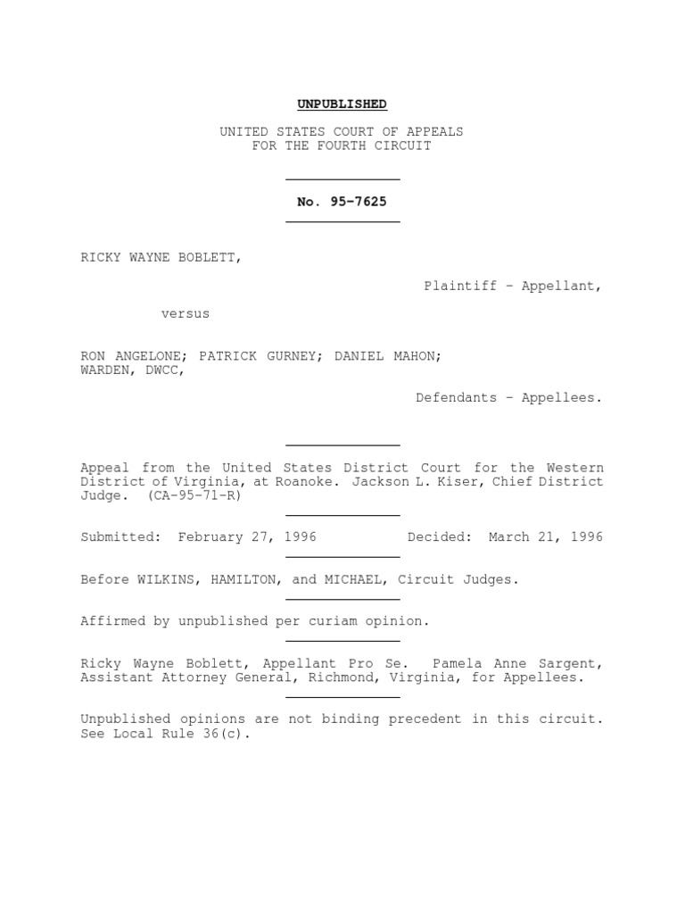 Boblett v. Angelone, 4th Cir. (1996) | PDF