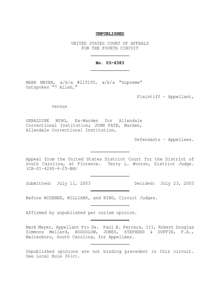 Meyer v. Miro Appeal Decision Summary | PDF