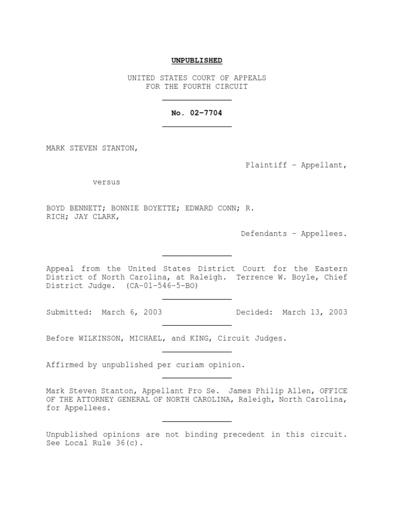 Stanton v. Bennett Appeal Decision | PDF