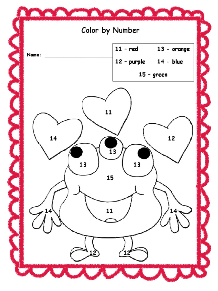 Color by Color by Number: 11 - Red 13 12 - Purple 14 15 - Green 3 ...
