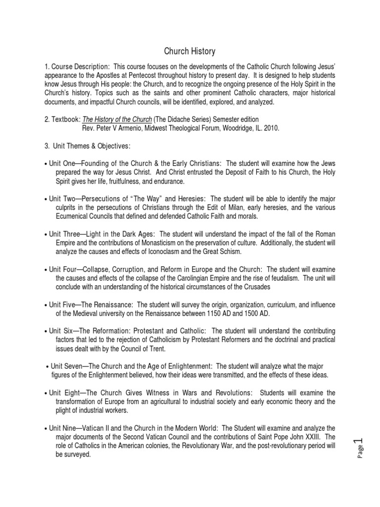 Course Syllabus | PDF | Catholic Church | Second Vatican Council