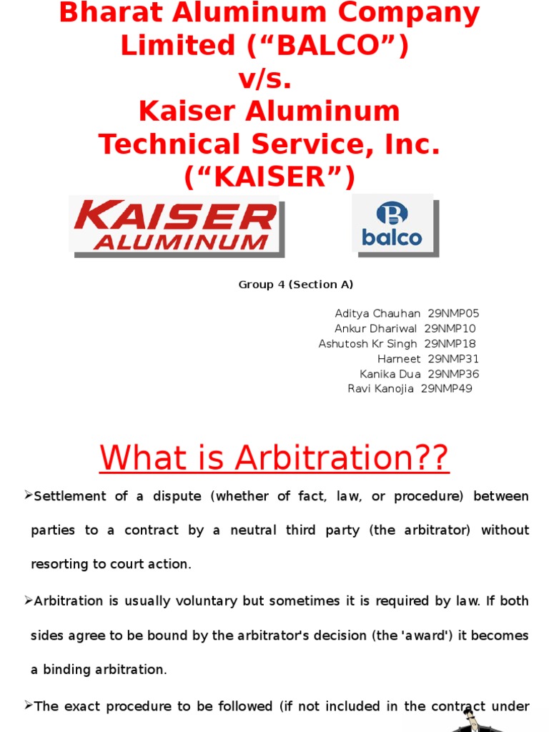 BALCO Vs Kaiser - Final | PDF | Arbitration | Judgment (Law)