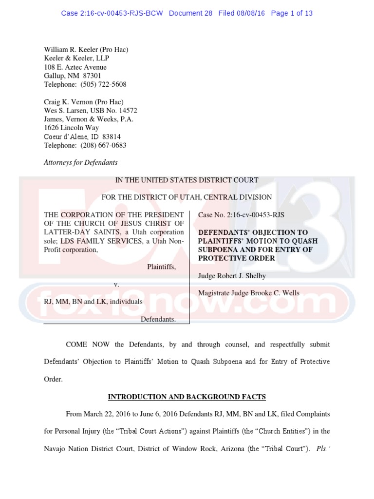 Reply To Motion To Quash | PDF | Discovery (Law) | Deposition (Law)