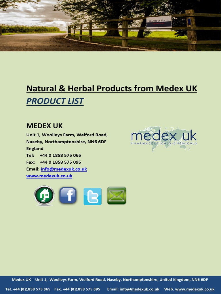 Medex UK - Natural Products List 2014 | PDF