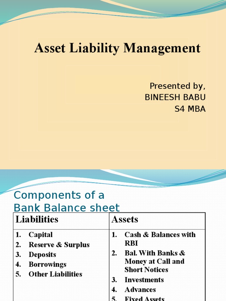 Asset Liability Management | PDF | Deposit Account | Banks