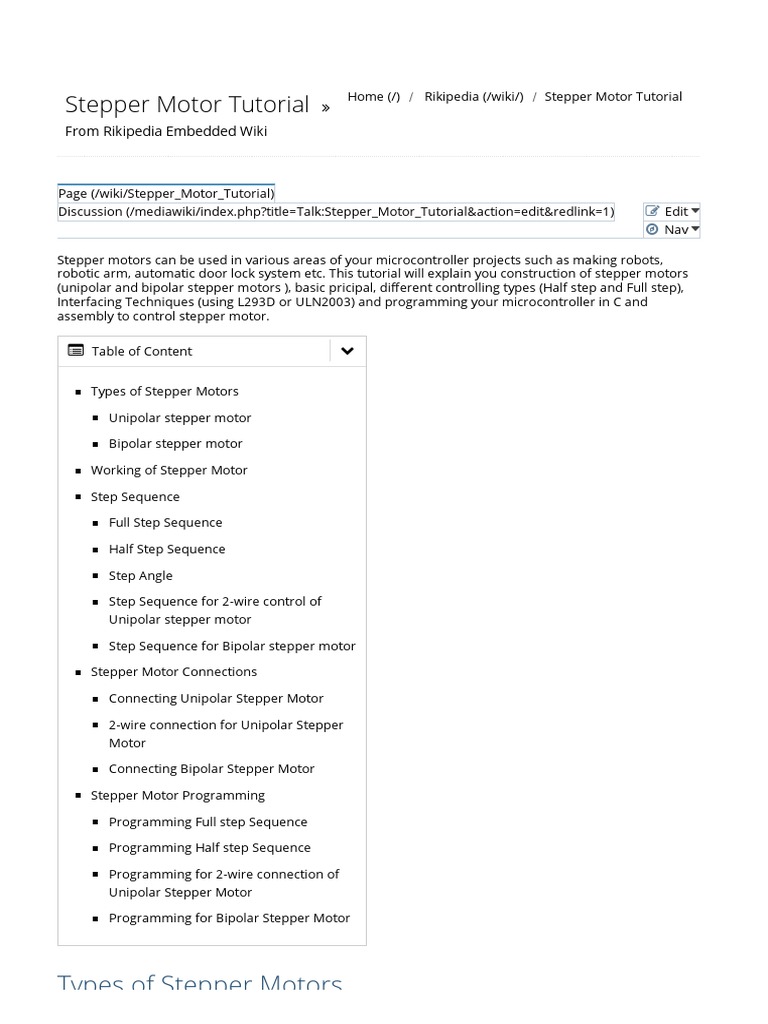 Stepper Motor Interfacing With Microcontroller Tutorial | PDF ...