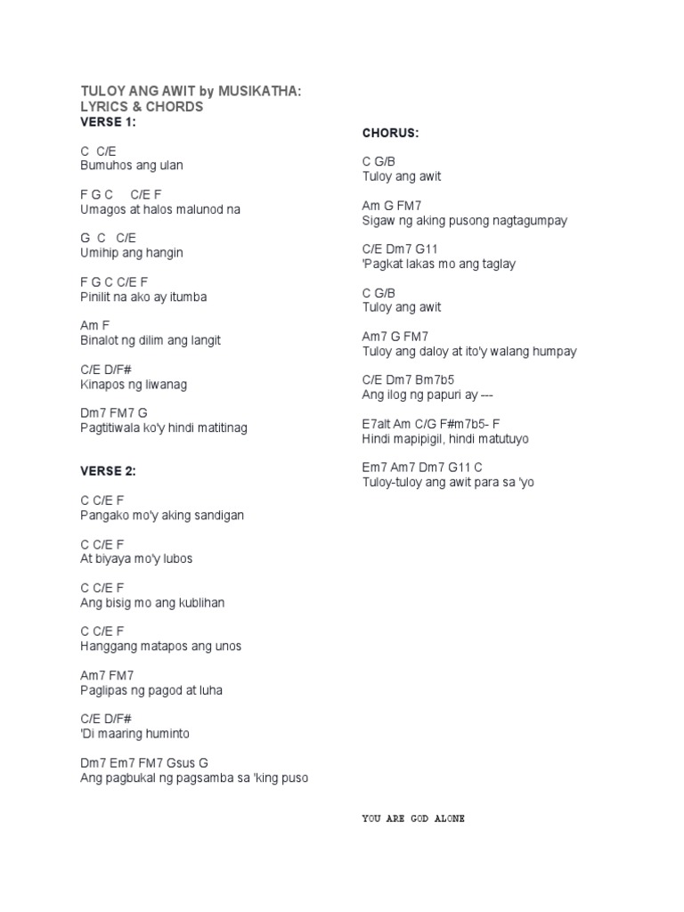 Tuloy Ang Awit by Musikatha | PDF