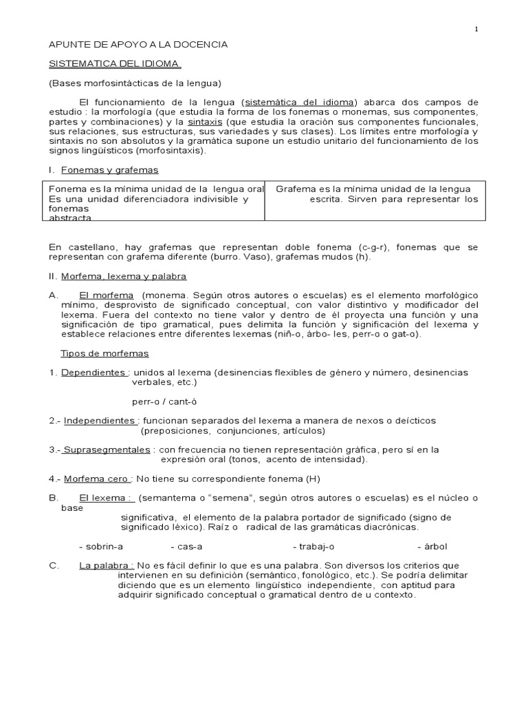 Apunte de Morfosintaxis | PDF | Verbo | Adverbio