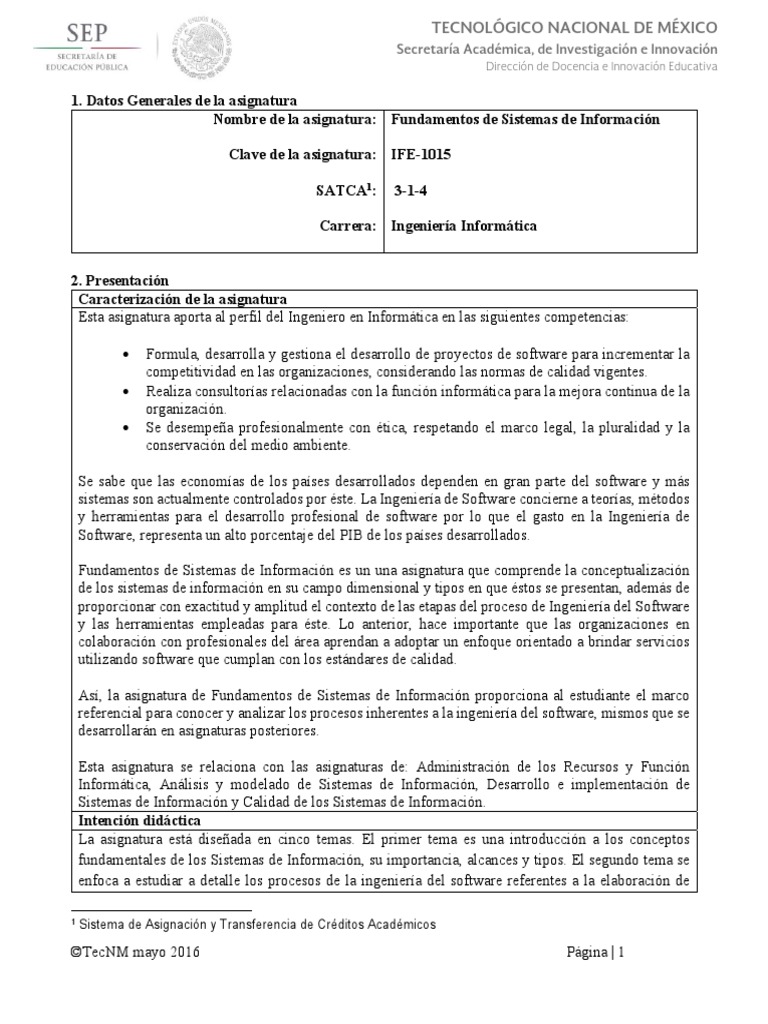 Fundamentos de Sistemas de Informaci N | PDF | Ingeniería de software | Sistema de informacion