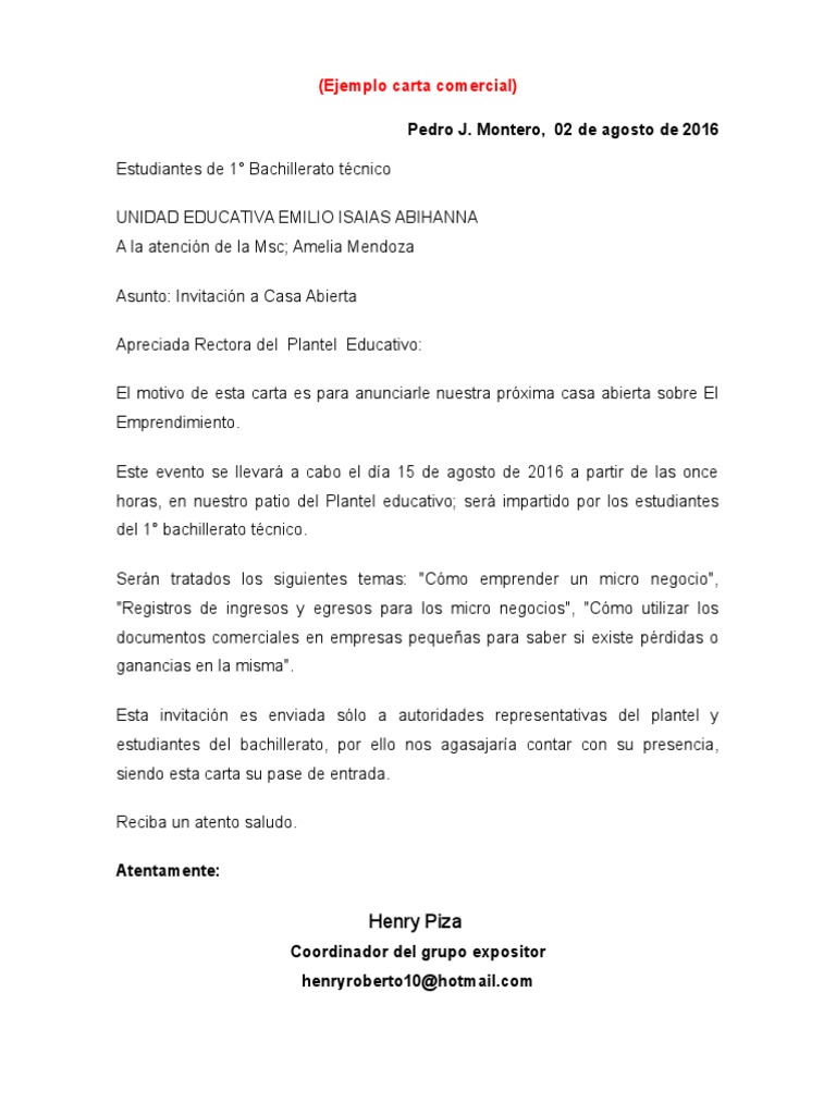 Ejemplo de carta comercial para niños | PDF | Crecimiento personal y ...