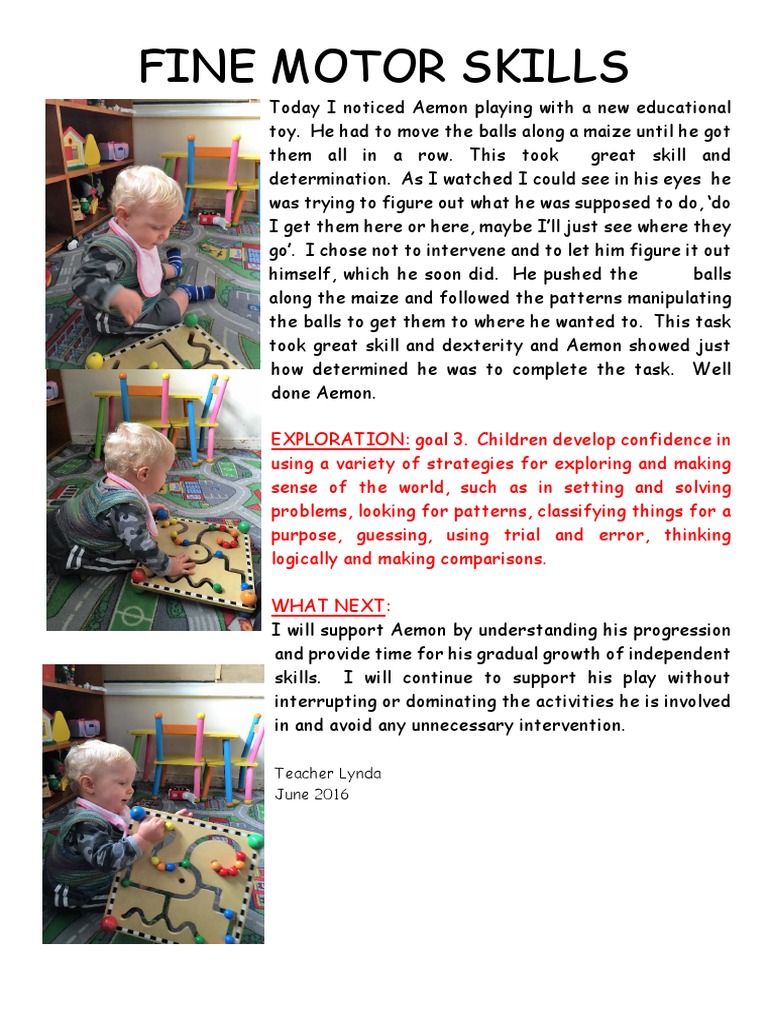 Fine Motor Skills | PDF