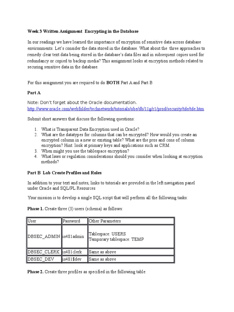 Is481 Week 3 Assignment Pdf Oracle Database Databases