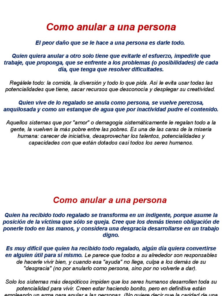Como Anular A Una Persona | PDF