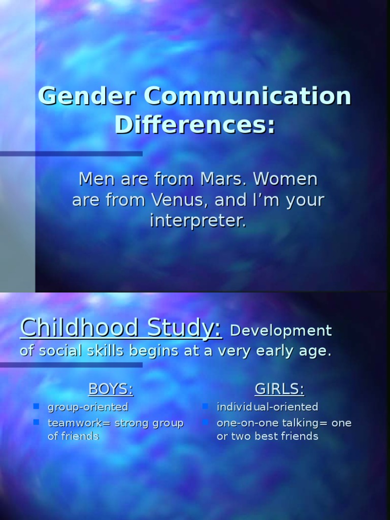Gender Communication | PDF | Conversation | Social Psychology