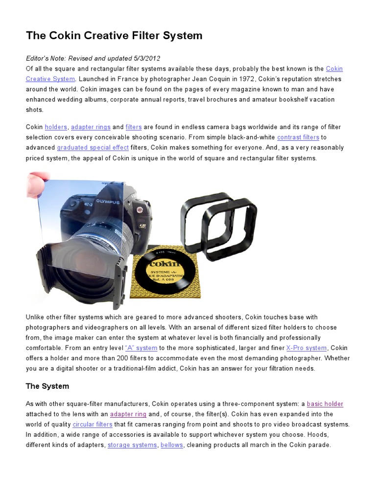 The Cokin Creative Filter System - Explora | Download Free PDF | Camera ...