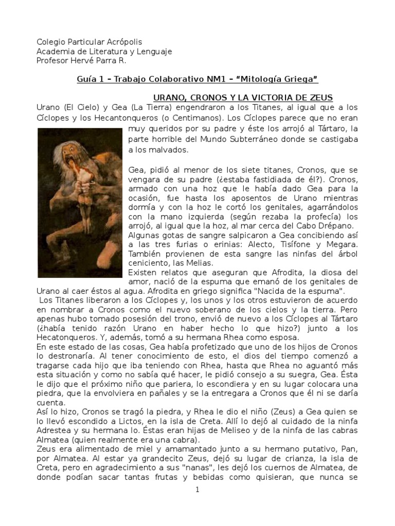 Cronos y Zeus | PDF | Zeus | Literatura griega antigua
