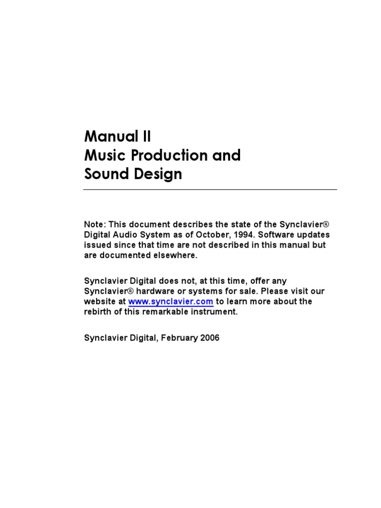 Volume 2 - Sound Design | PDF