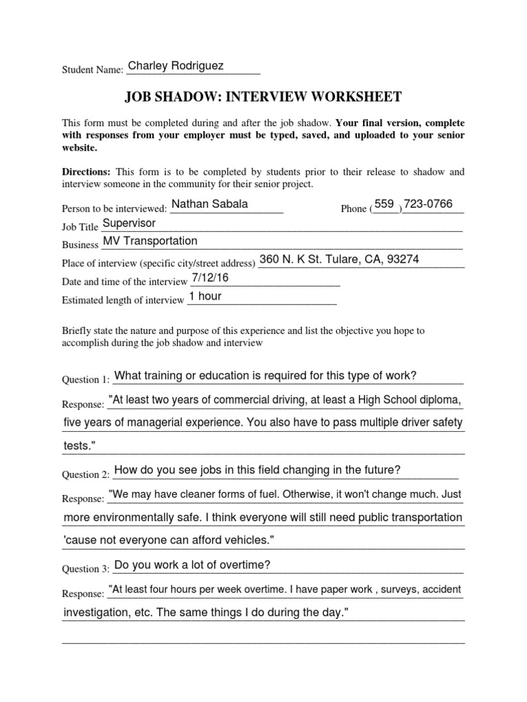 Interview Questions Worksheet Form | PDF | Employment | Labor