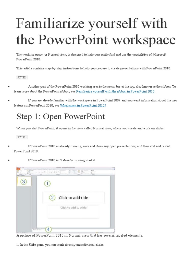 Familiarize Yourself With The PowerPoint Workspace | PDF | Microsoft ...