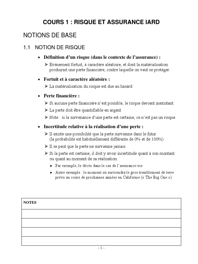Risque Et Assurance Iard | PDF | Assurance | Risque