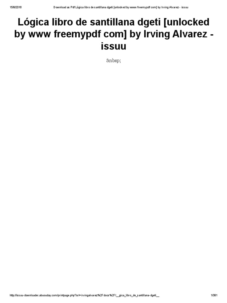 Lógica Libro de Santillana Dgeti | PDF