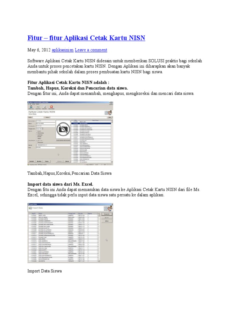 Cara Buat Kartu NISN | PDF