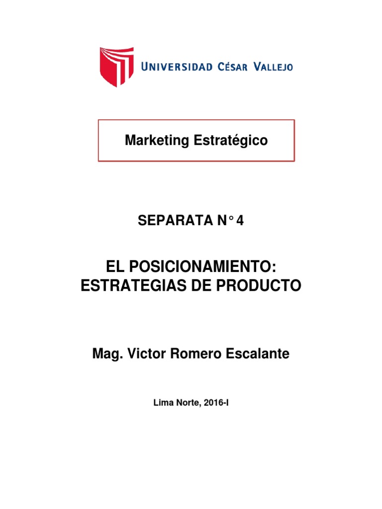 Separata 4 El Posicionamiento | PDF | Producto (Negocio) | Marketing