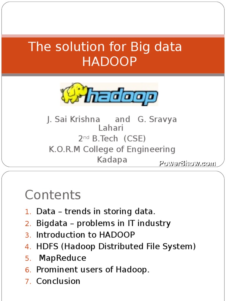 The Solution For Big Data Hadoop | PDF | Apache Hadoop | Big Data