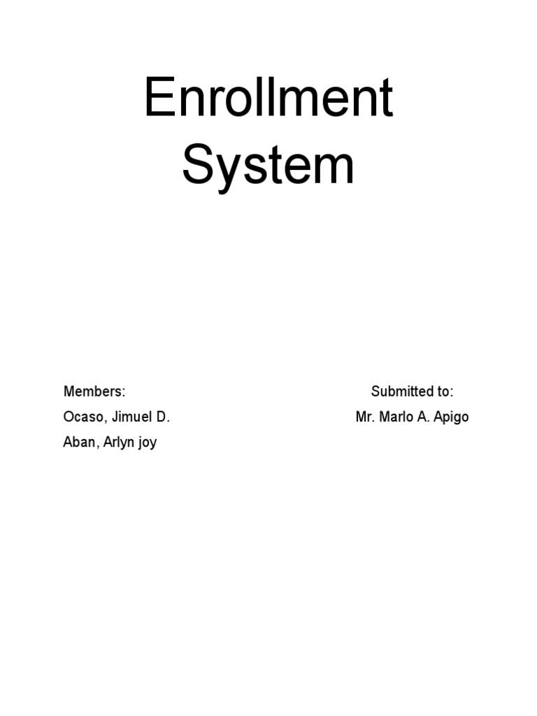Enrollment System | Information System | Web Application