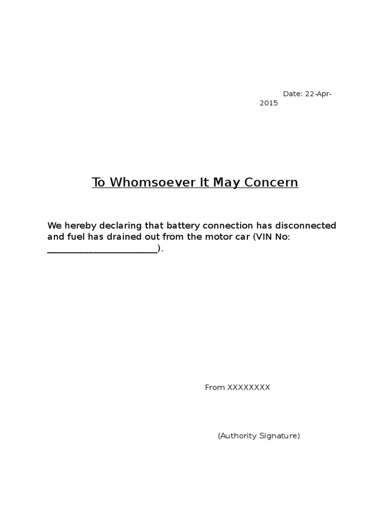 To Whomsoever It May Concern | PDF