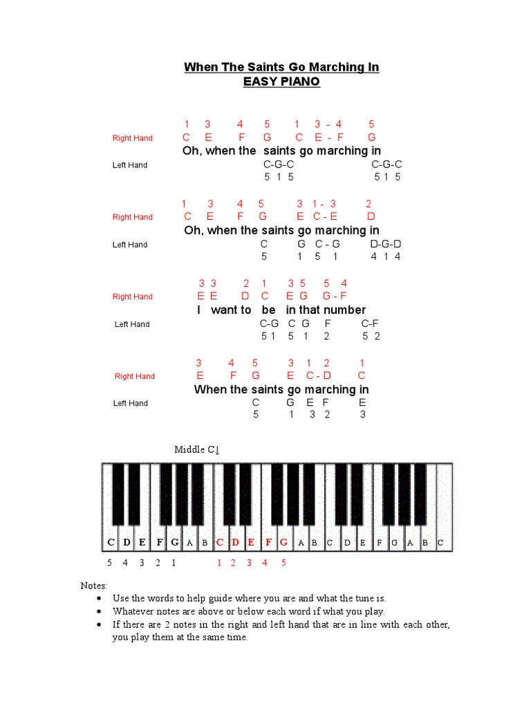 When The Saints Go Marching in Easy Piano | PDF