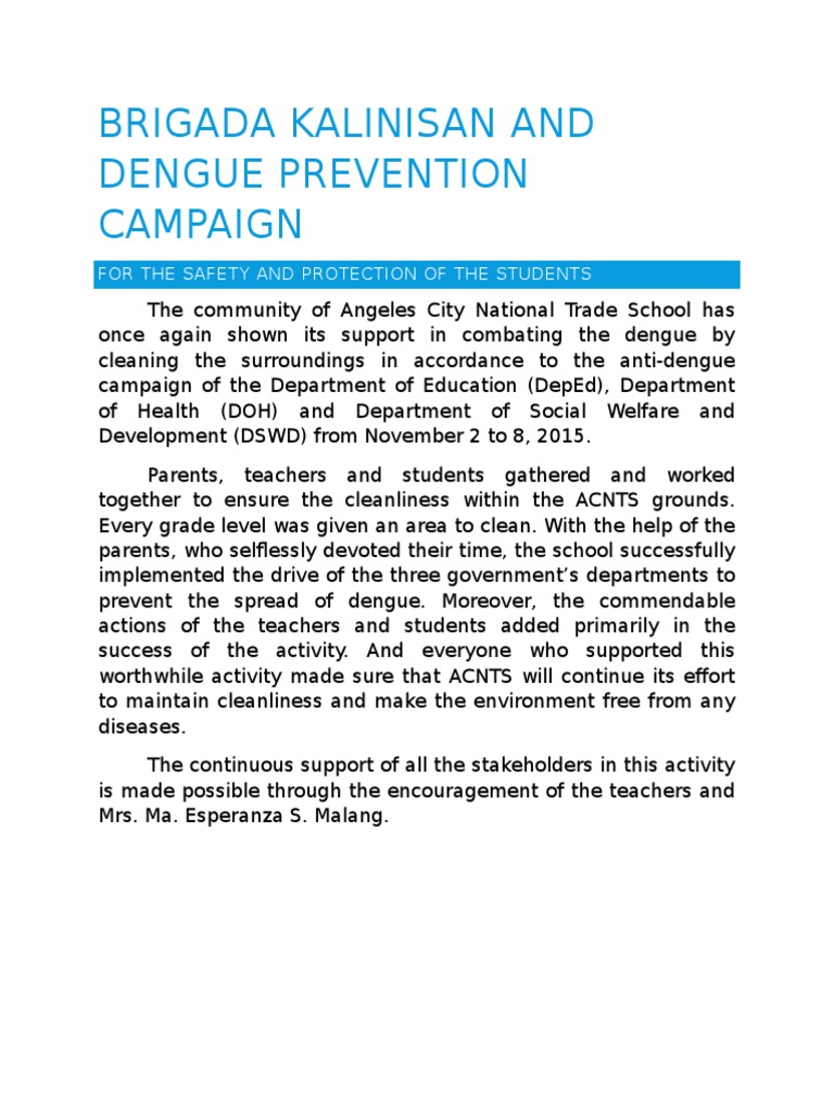 Dengue Narrative Report | PDF
