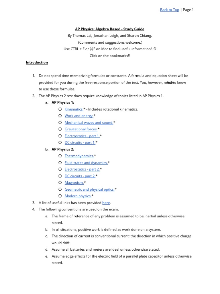 AP Physics: Algebra Based - Study Guide | PDF | Electric Charge | Gases