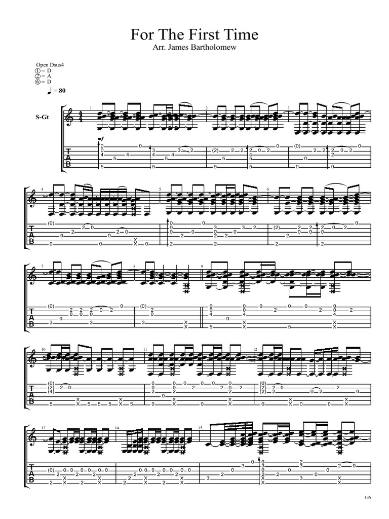 For The First Time: Chords & Tabs | PDF