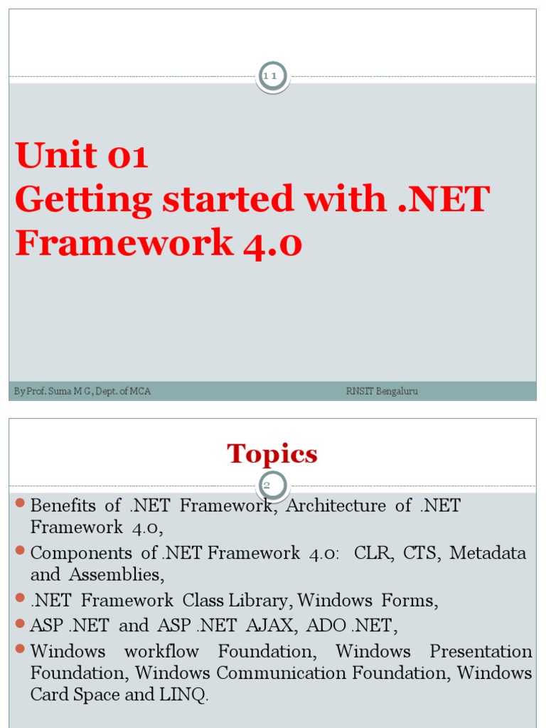 Unit01-Getting Started With .NET Framework 4.0 | PDF | Web Application | Language Integrated Query