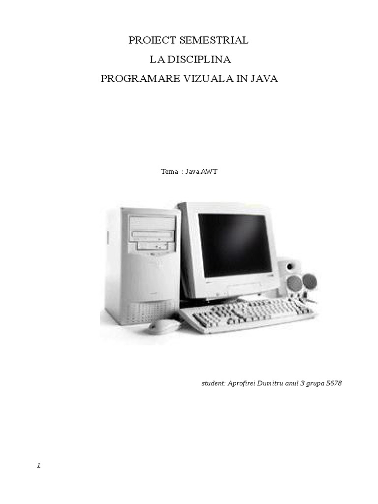 Proiect Semestrial La Disciplina Programare Vizuala in Java | PDF ...