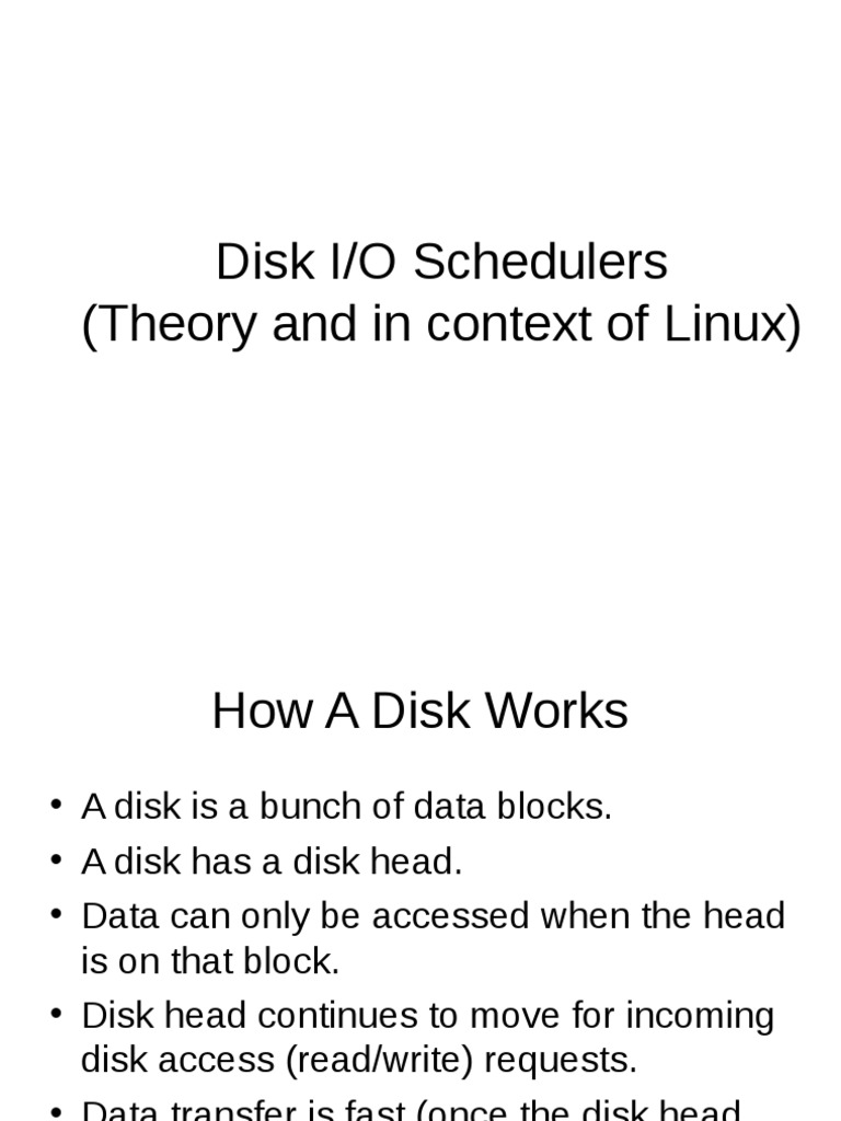 Disk Scheduling in Linux | PDF