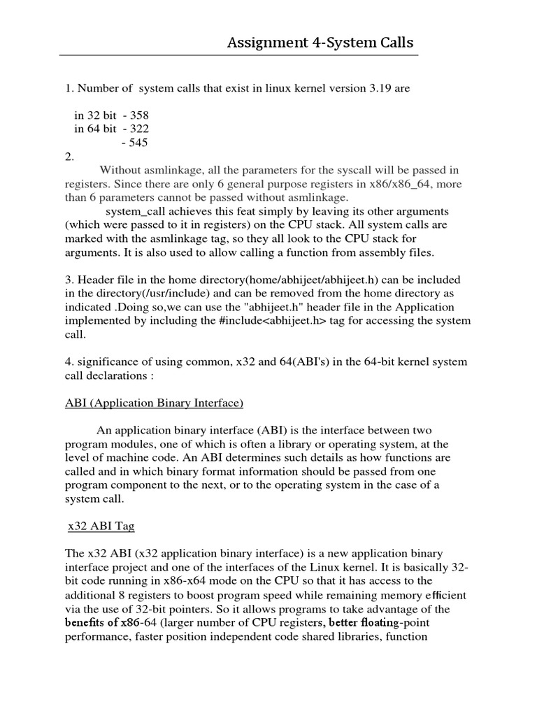Creating Your System Calls in Linux | PDF | 64 Bit Computing | Kernel ...