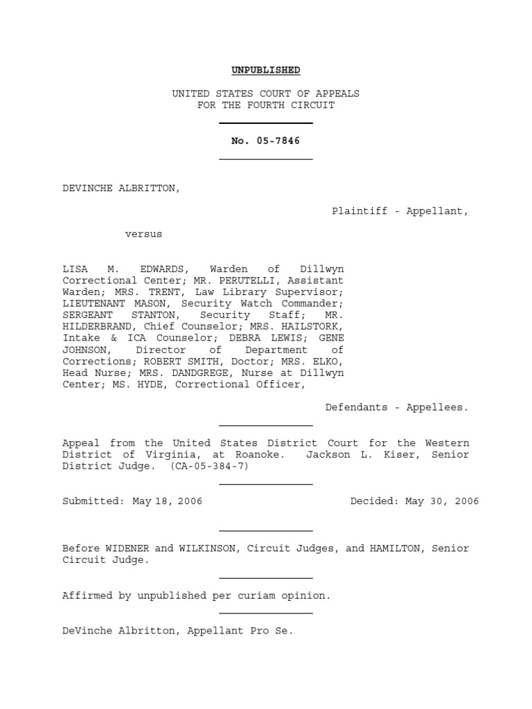 Albritton v. Edwards Appeal Decision | PDF | Law