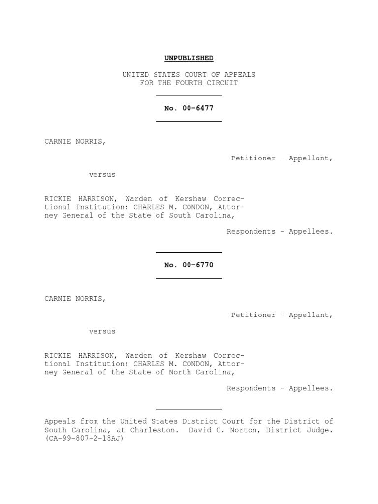 Norris v. Harrison, 4th Cir. (2000) | PDF | Politics | Social Science