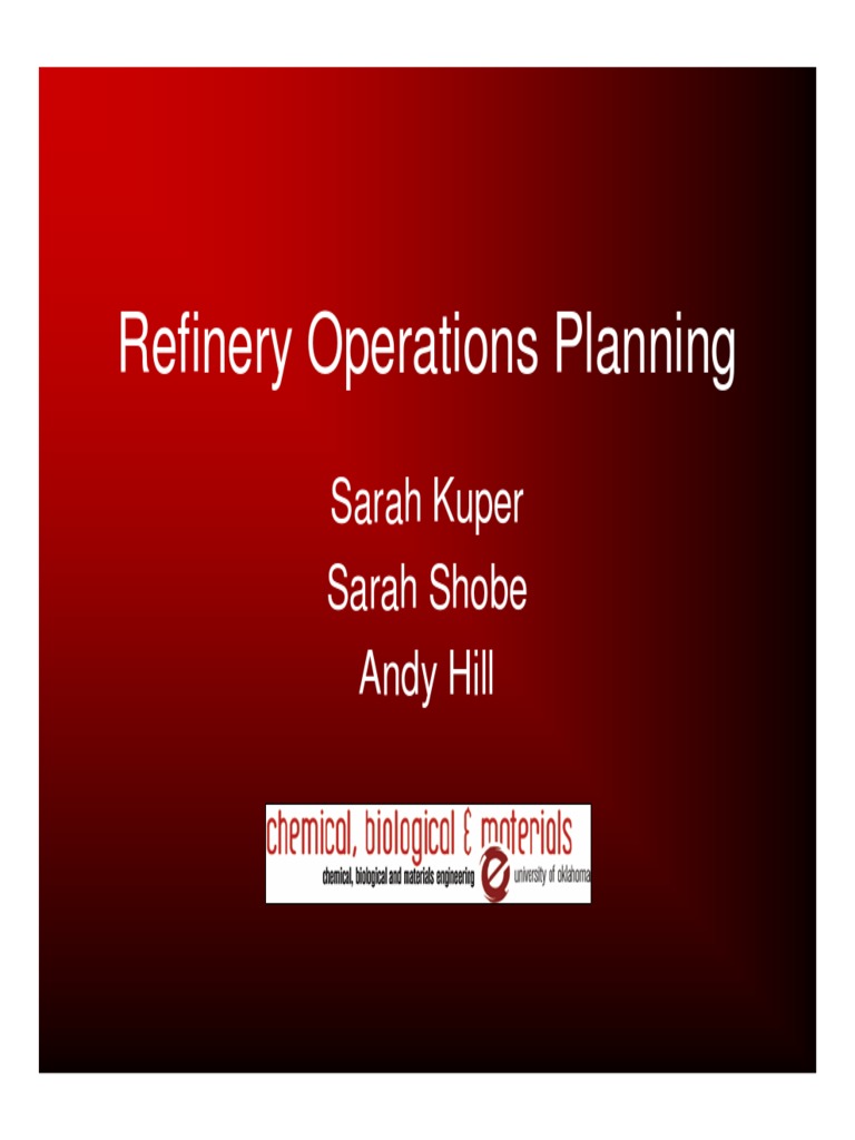 Refinery Operations Planning-101 PDF | PDF | Oil Refinery | Cracking ...