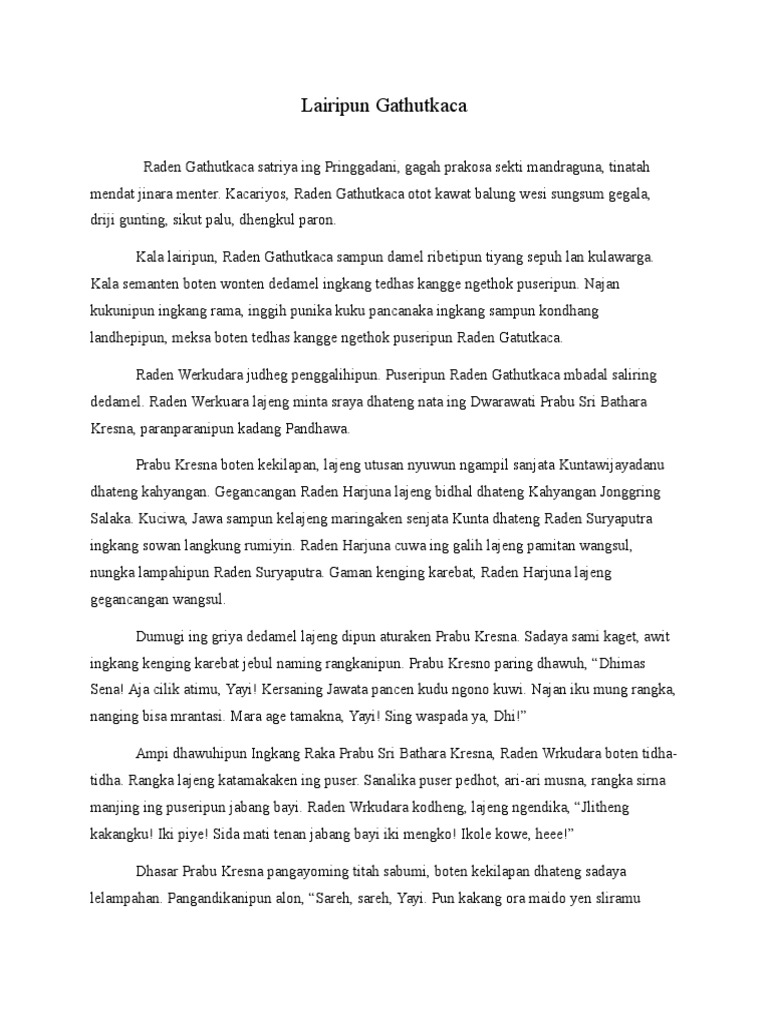 Gathutkaca's Birth and Trials | PDF