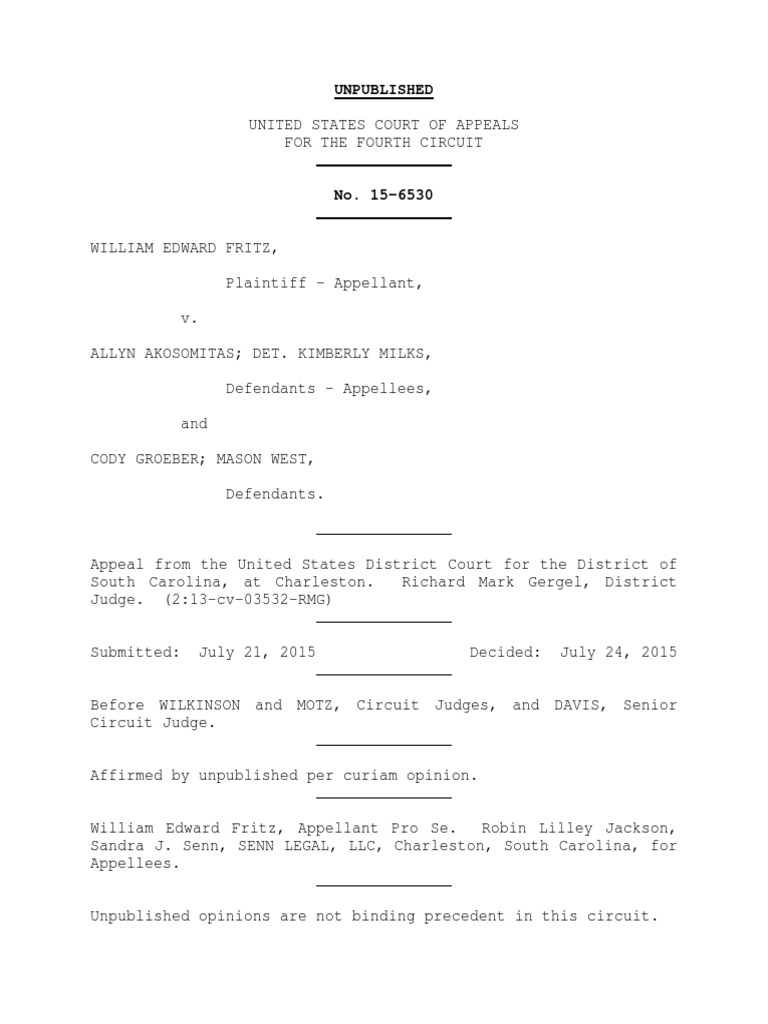 Fourth Circuit Affirms § 1983 Denial | PDF