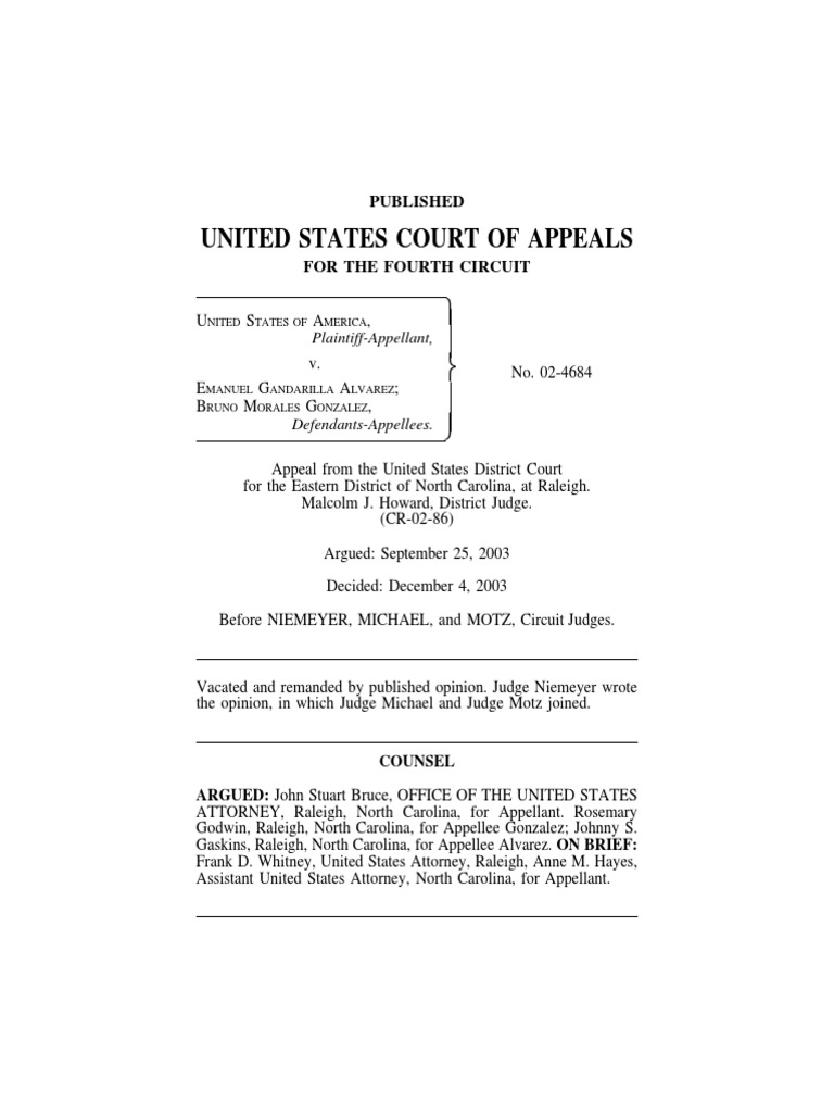 United States v. Alvarez, 4th Cir. (2003) | PDF | Hung Jury | Acquittal