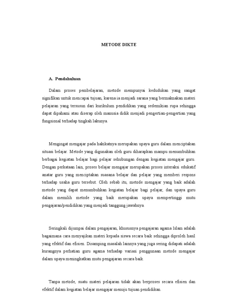 Metode Dikte | PDF