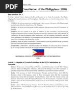 1986 Freedom Constitution of The Republic of The Philippines | PDF ...
