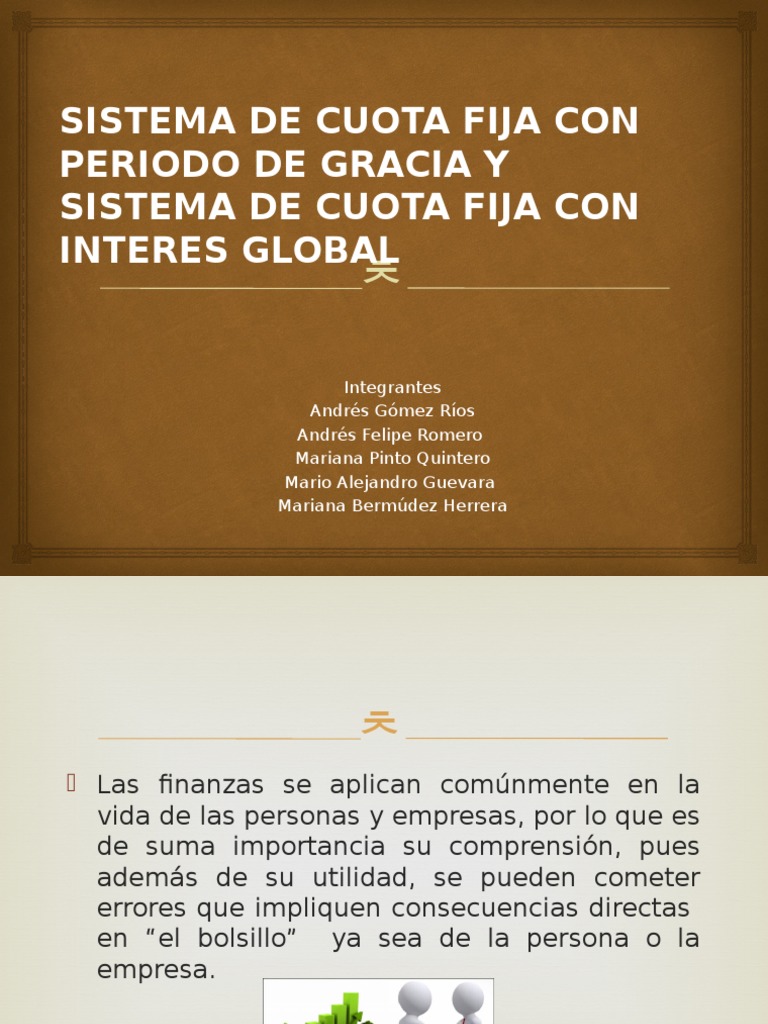 Sistema de Cuota Fija Con Periodo de Gracia | PDF | Amortización (Negocio) | Interés