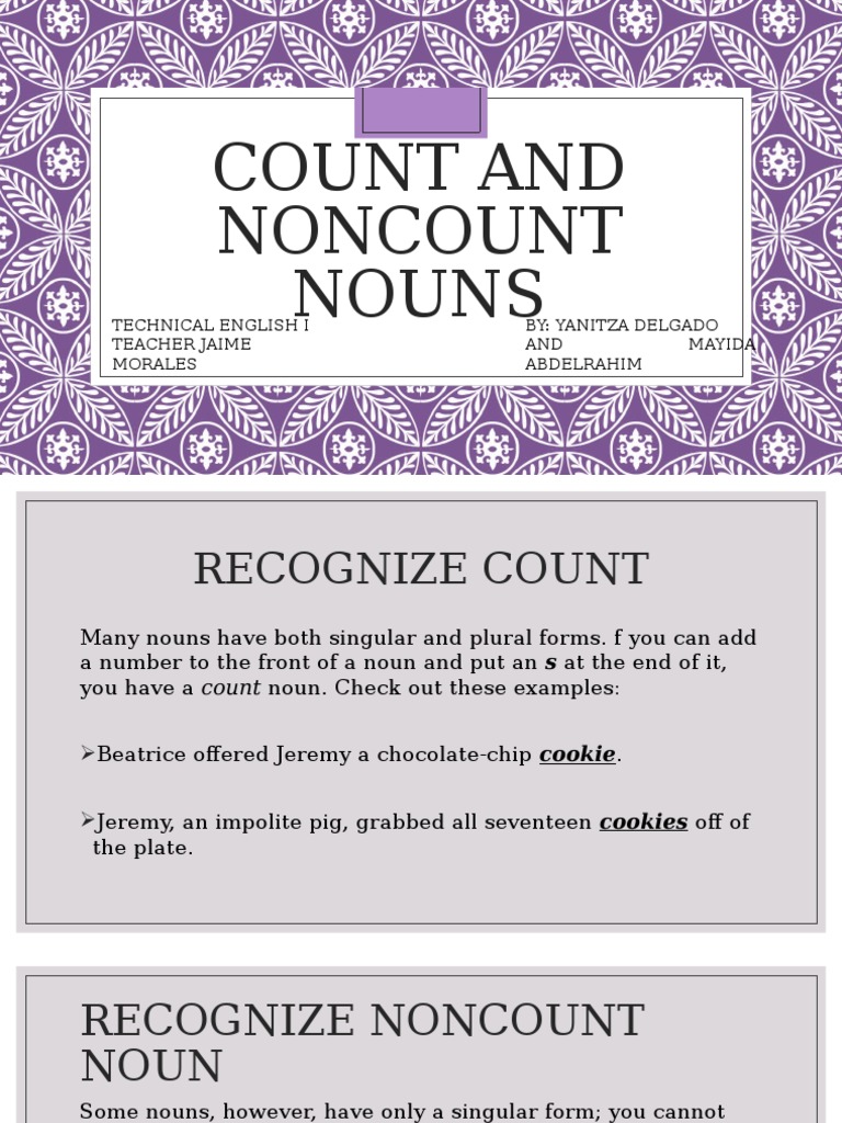 Count and Non Count Nouns | PDF | Noun | Grammatical Number