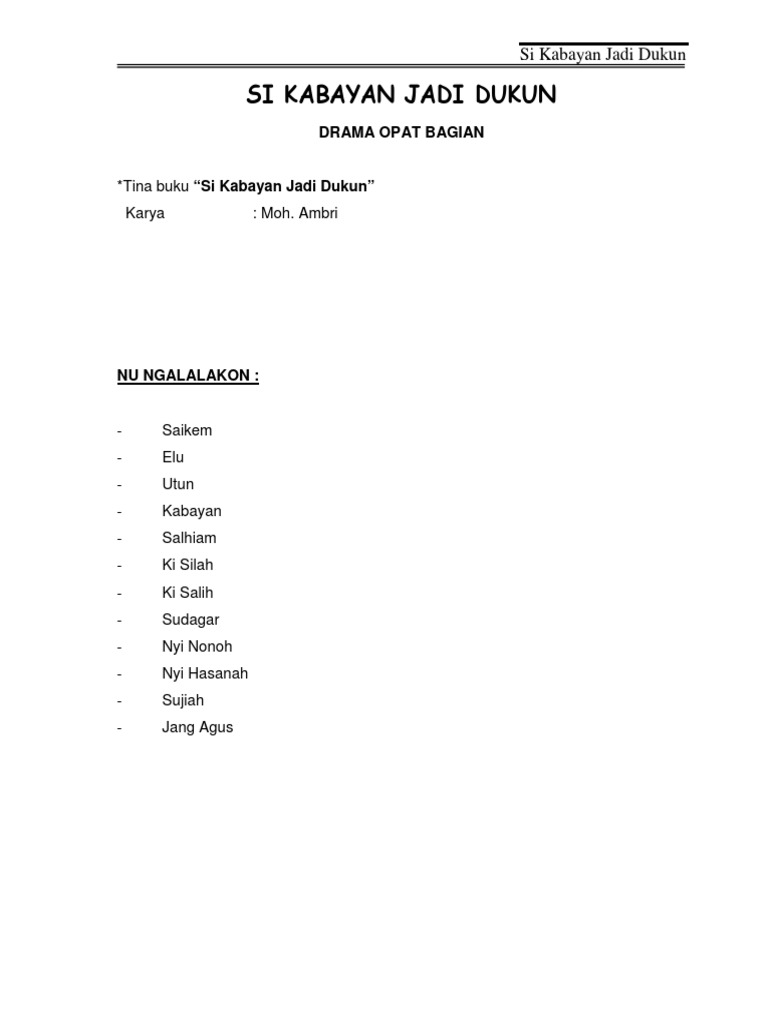 Si Kabayan Jadi Dukun | PDF