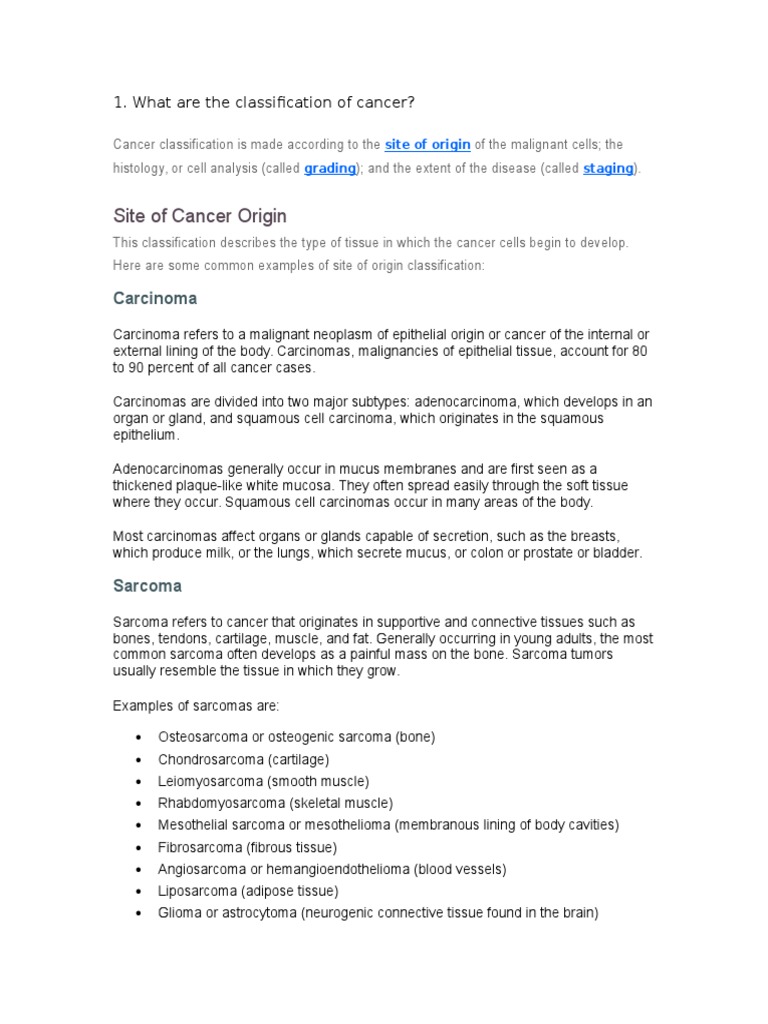 Assignment 1 (Cancer) | PDF | Carcinoma | Cancer
